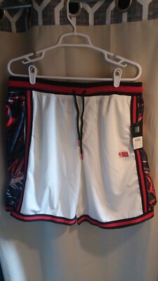 Size Large Net Dry NBA Authentic Basketball Shorts Red and White New ...