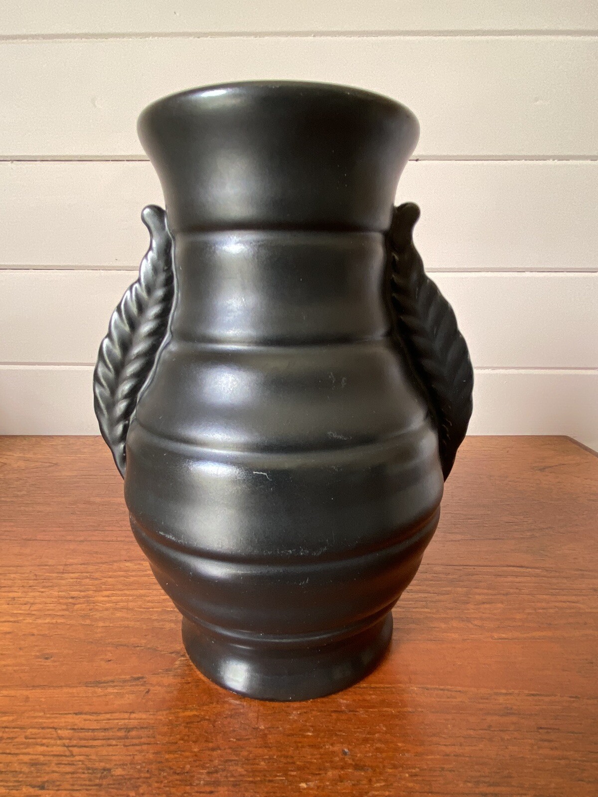 Vintage Shorter and Sons England Pottery Double Handled Black Vase 1940 ...