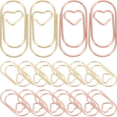 30pcs Heart Shaped Paper Clips File Clips Adorable Decorative office ...