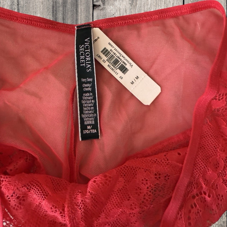 Victoria’s Secret Very Sexy Red Lace Cheeky Panty Size M NWT | eBay