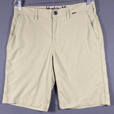 Hurley Nike DRI-FIT Hybrid Shorts Mesh Pockets Beige Polyester Size 31 ...