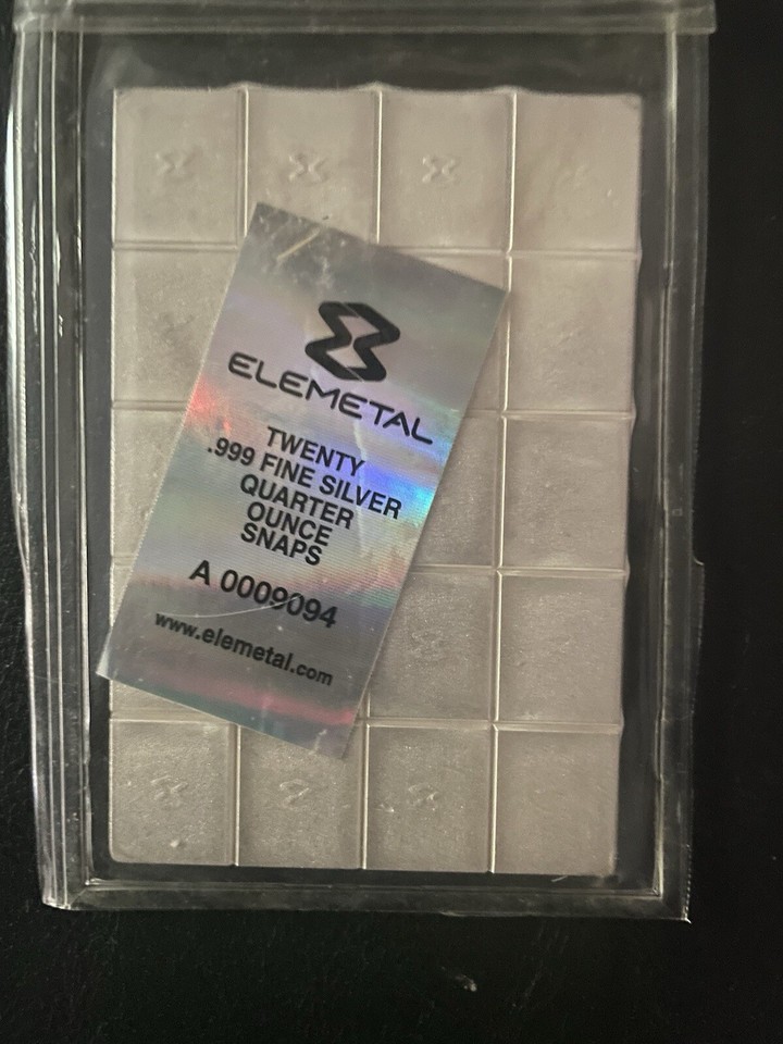 5oz Silver Elemental 1/4oz Silver Snap Bar Sealed 20 Individual 1/4oz ...