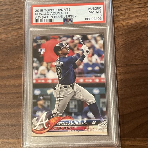 2018 Topps Update #US250 Ronald Acuna Jr PSA 8 NM-MT At Bat In Blue ...