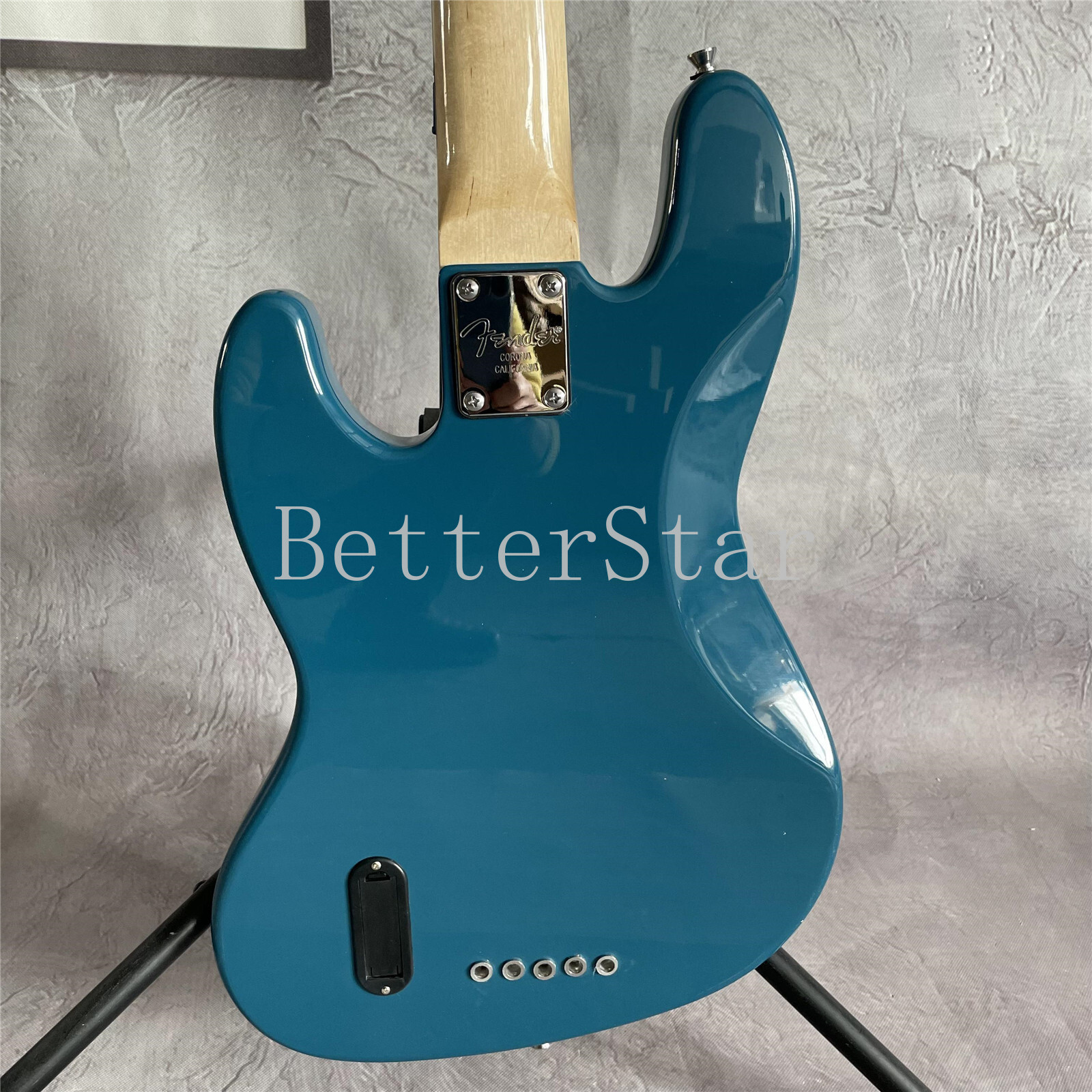 Blue Jazz Bass Electric Guitar Maple Fretboard & Neck Active Pickup 5 ...