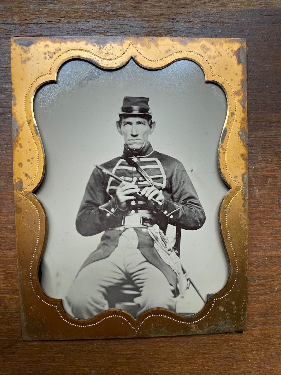 RARE large 1/2 plate tintype Civil War Union Musician fifer officer ...