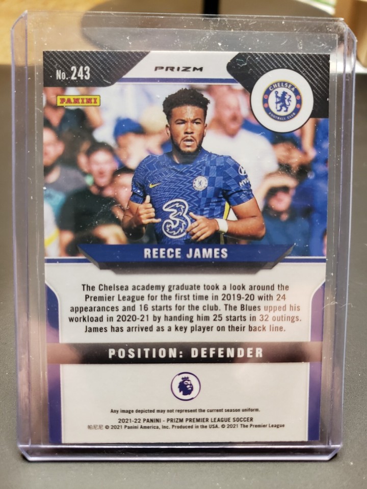 21-22 Panini Prizm Premier League Reece James Chelsea FC H2 Green Mojo ...