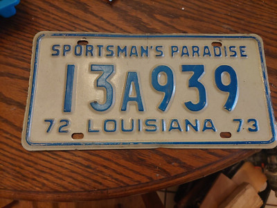 1972 73 Louisiana License Plate chevy ford truck man cave low number ...