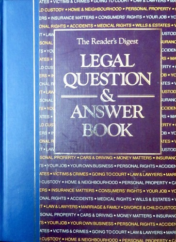 Legal Question & Answer Book by Jan Bowen(Reader’s Digest) (Hardcover ...