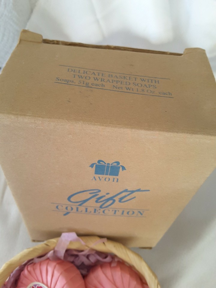 Vtg Avon Gift Collection Delicate Basket with Two Wrapped Soaps | eBay