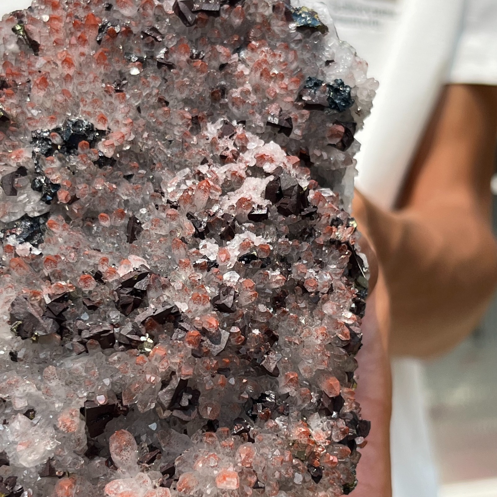800g Large Natural Red Quartz Crystal Cluster & Pyrite Gold Mineral ...