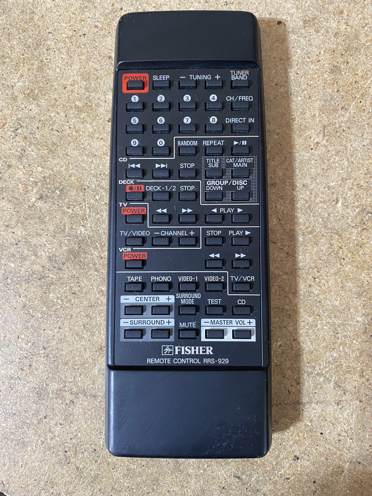 Fisher RRS-929 Black Wireless Handheld Remote Control For RS-929 Stereo ...