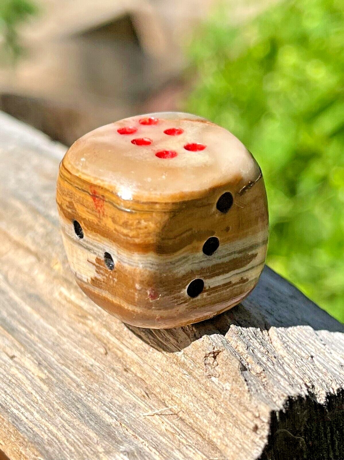 3/4" Green Onyx Dice Strength Stamina Luck Hand-Carved Stone Carving ...