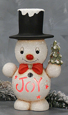 Ceramic Bisque Ready to Paint Small Joy Putz Snowman Clipin light/bulb ...