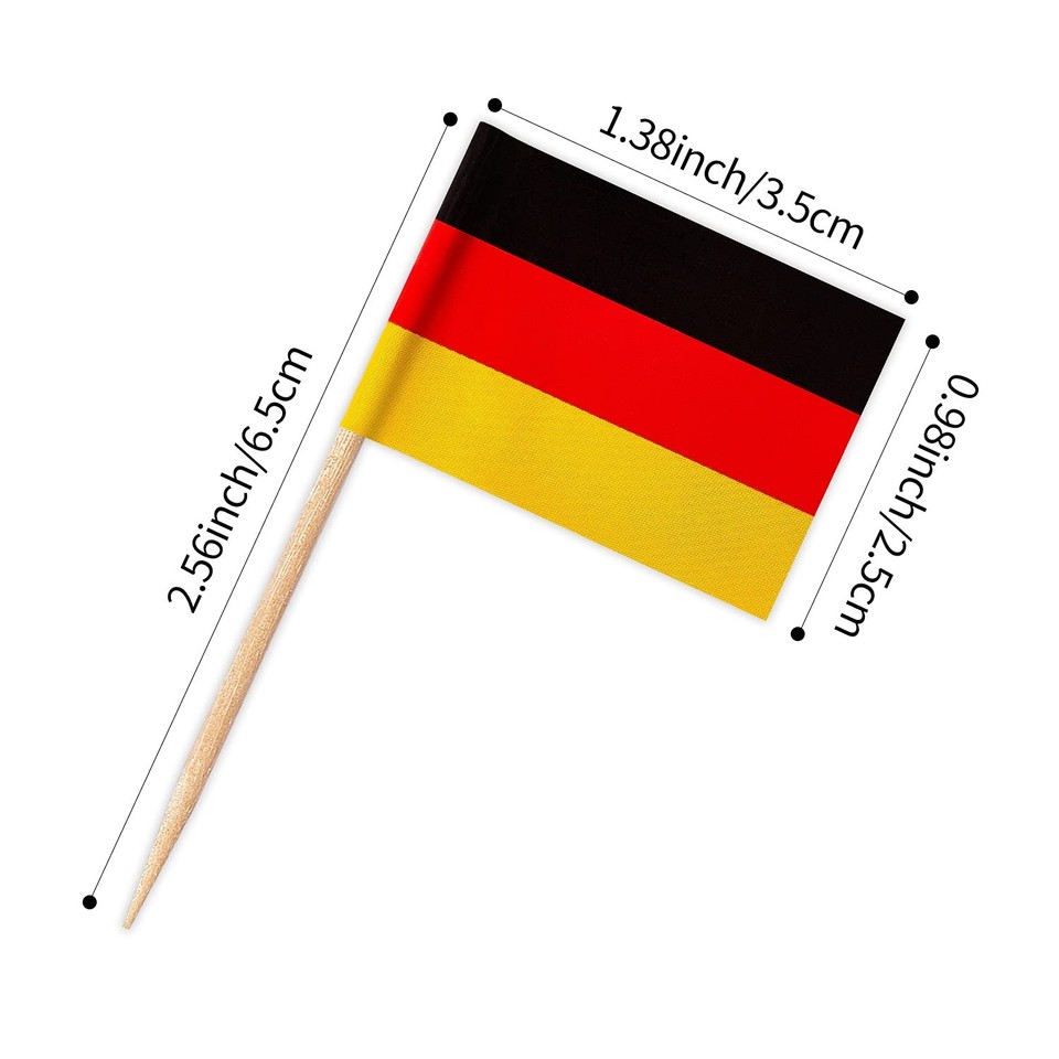 100 PCS Germany Toothpick Flags German Mini Cupcake Toppers Stick Flags ...