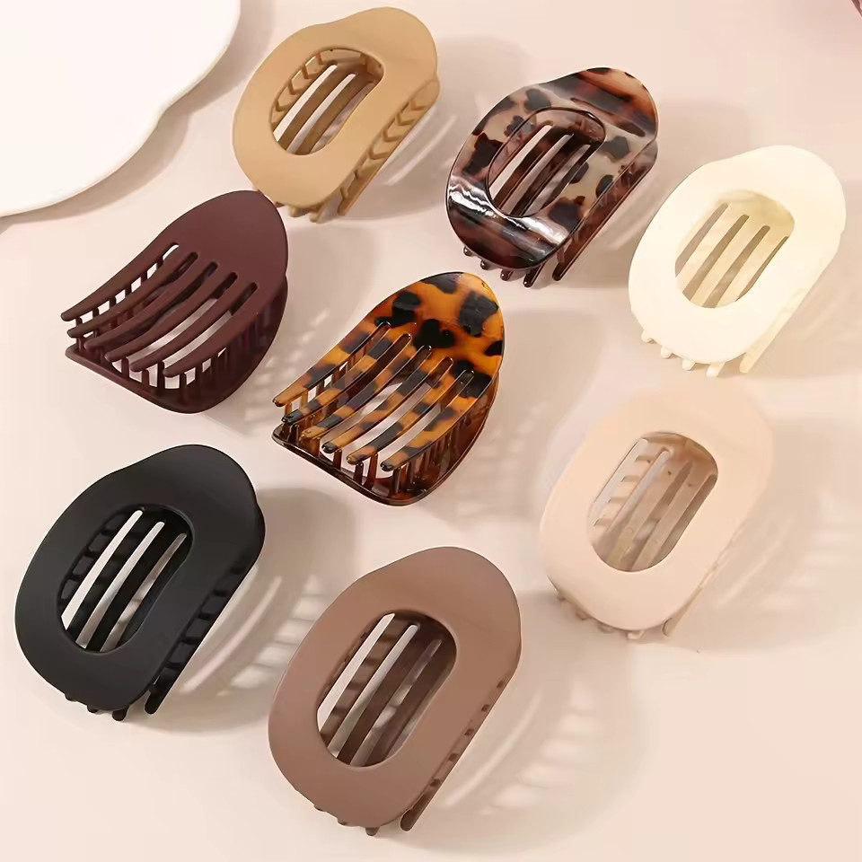 4PCS Fashion Leopard Print Hair Clips All-match Flat Duckbill Hair ...