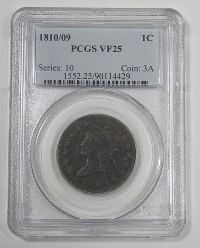 1810/09 Classic Head Large Cent CERTIFIED PCGS VF 25 1c | eBay