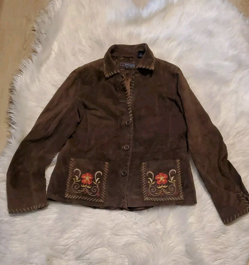 Roper Jacket Womens Medium Brown Western Floral 100%… - Gem