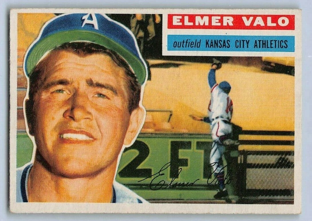 1956 ELMER VALO - Topps Baseball Card # 3 - KANSAS CITY ATHLETICS | eBay
