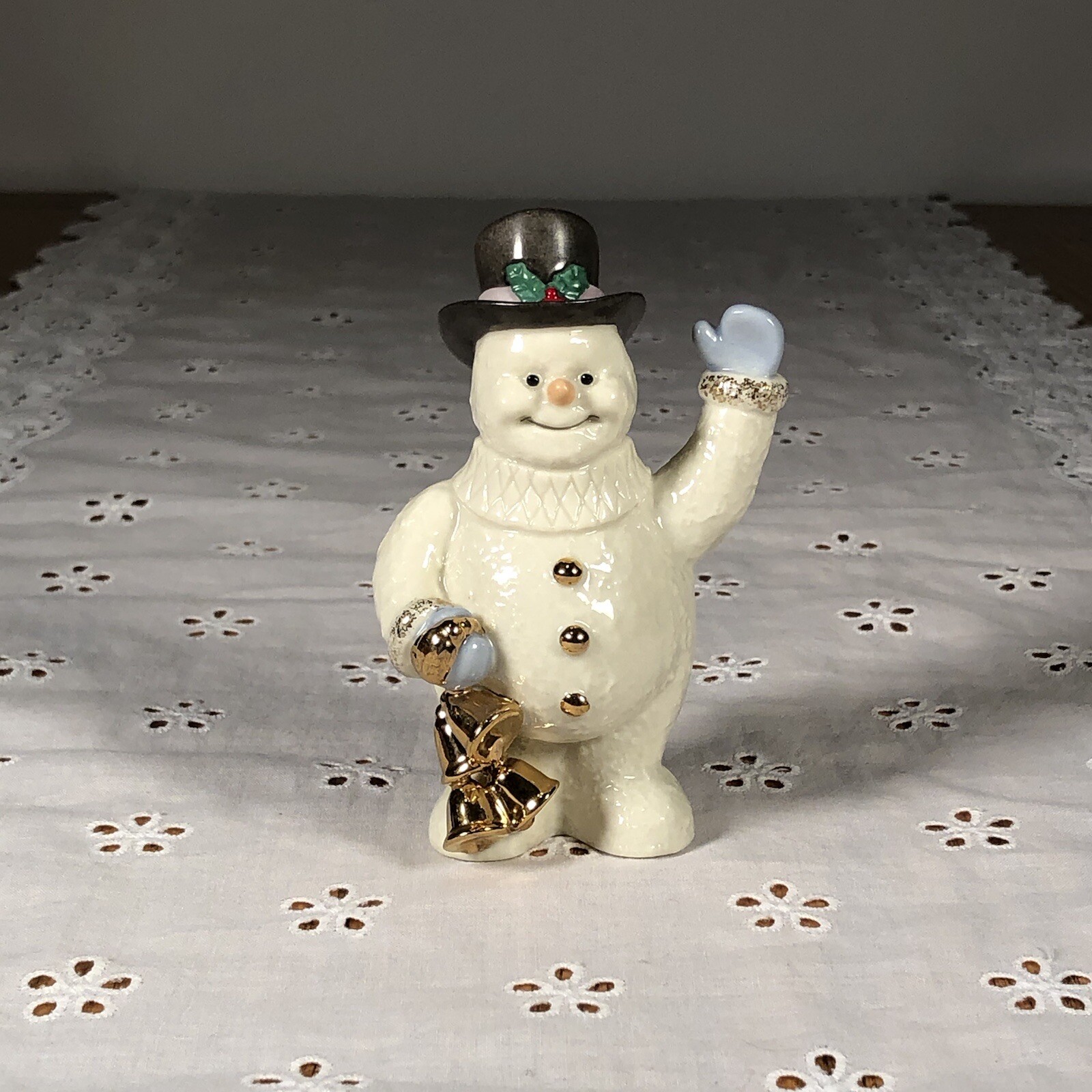 Lenox 4" Snowman Figurine With Gold Bells | eBay