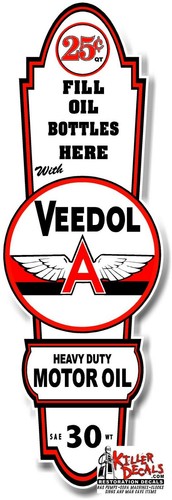 24" X 7.9" FRONT VEEDOL OIL GASOLINE LUBSTER LUBESTER OIL DECAL | eBay