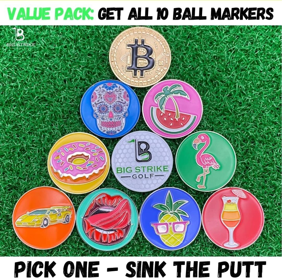 Golf Pouch with 10 Mag Ball Markers – Bright Colorful Fun Golf ...