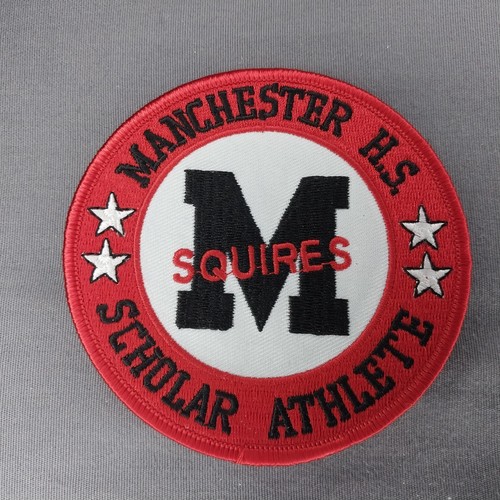 Manchester High School Squires Scholar Athlete Red 4" Indiana IN Iron ...