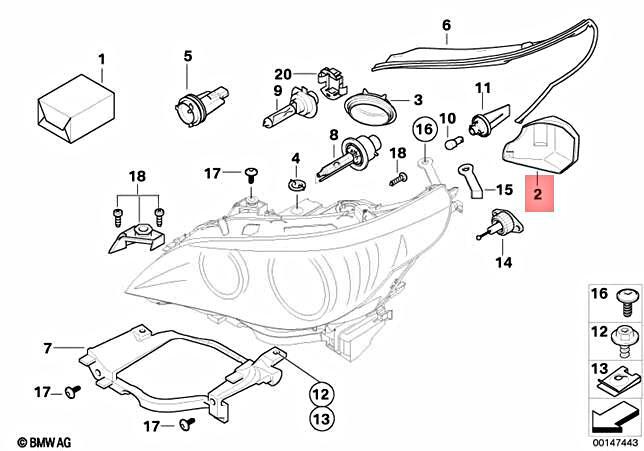 Genuine LEFT HEADLIGHT COVER BMW E60 E61 520d 520i 523i 523Li 525d ...