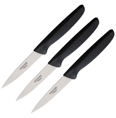 3 PACK Solingen Kitchen Paring Knife 4" Stainless Steel Blade Plastic ...
