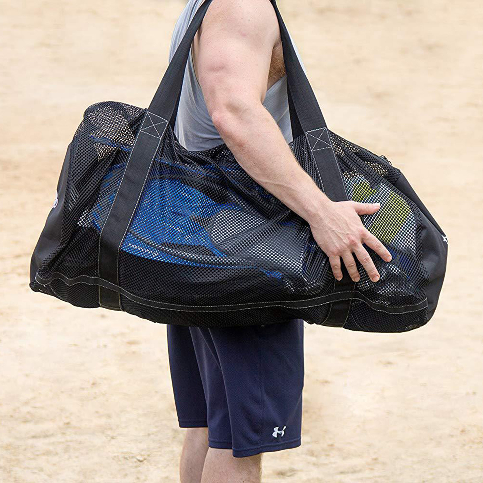 Mesh Nylon Beach Bag Summer Travell Waterproof Tote Carry Net Bag | eBay