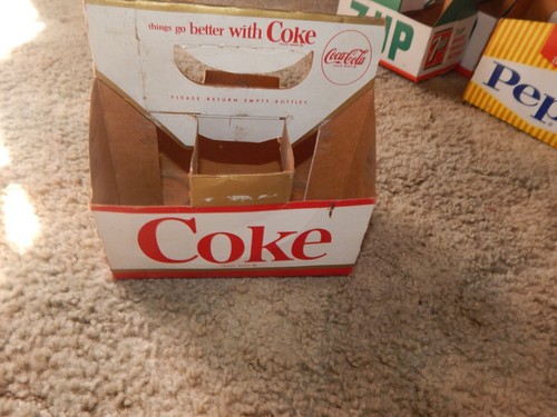 Vintage COCA-COLA Soda Bottle Six Pack Cardboard Carrier / Carton 7 Or ...