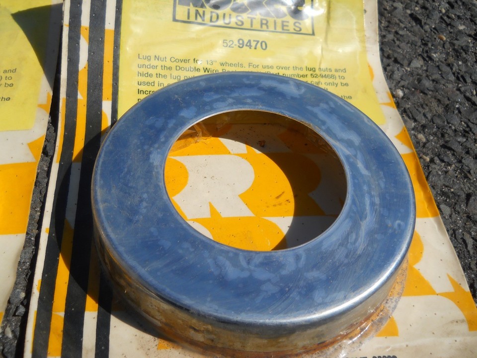 NOS ROCKET BRAND 13" 13 INCH WIRE WHEEL HUB CAPS COVERS LUG NUT COVERS ...