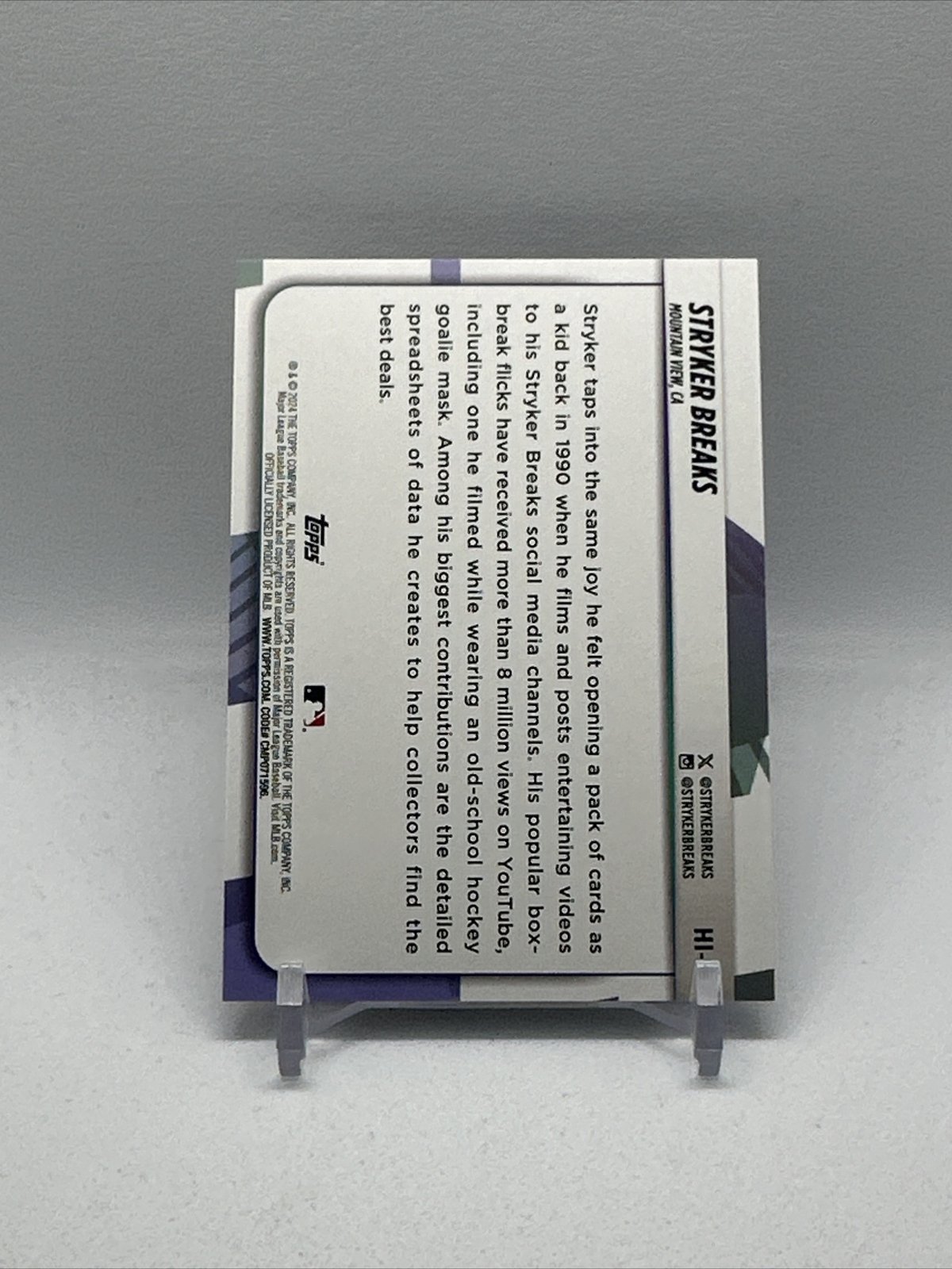 2024 Topps Big League Stryker Breaks Hobby Influencers SP /1000 1:735 ...