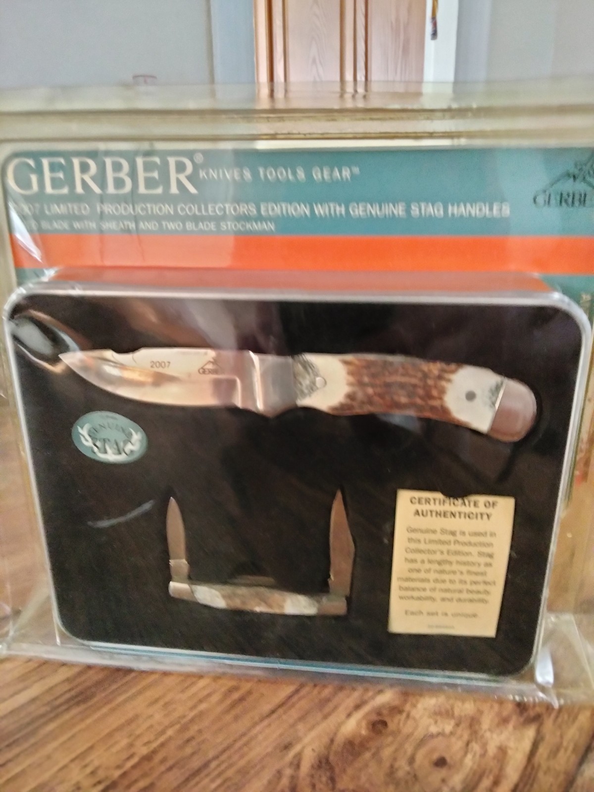 Discontinued Gerber 2007 Limited Edition (2) Stag Handle Knives (3 ...