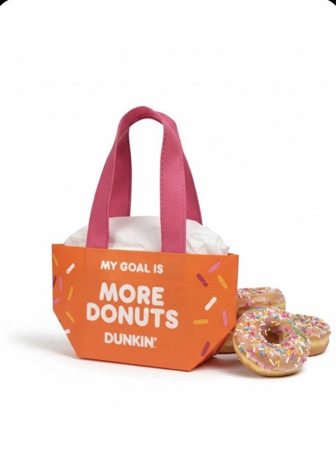 Dunkin Mini Tote Bag Pink And Orange Limited Edition Rare | eBay