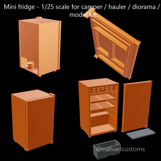 1/25 resin 3d printed mini fridge by Nahuel Customs | eBay