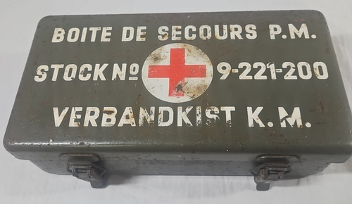 Vintage French Dutch Post WWII Military Army First Aid Field Kit Metal ...