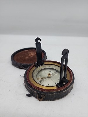 Late 1800's French Brass Surveyors Navigation Compass W/ Case (Made In ...