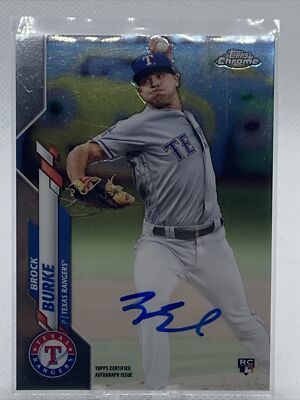 2020 Topps Chrome RA-BBU Brock Burke Rookie Card Auto - Texas Rangers ...