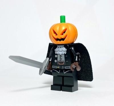 Lego Pumpkin Man With Bat Staff Halloween Minifigure New ...