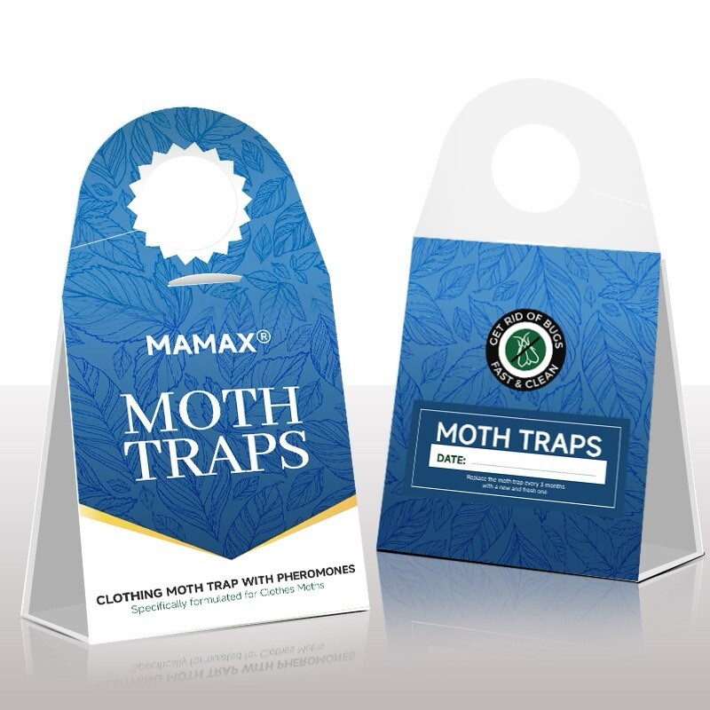 6 Mamax Clothes Moth Traps Wardrobe Pantry Carpet Pheromone, Monitoring ...