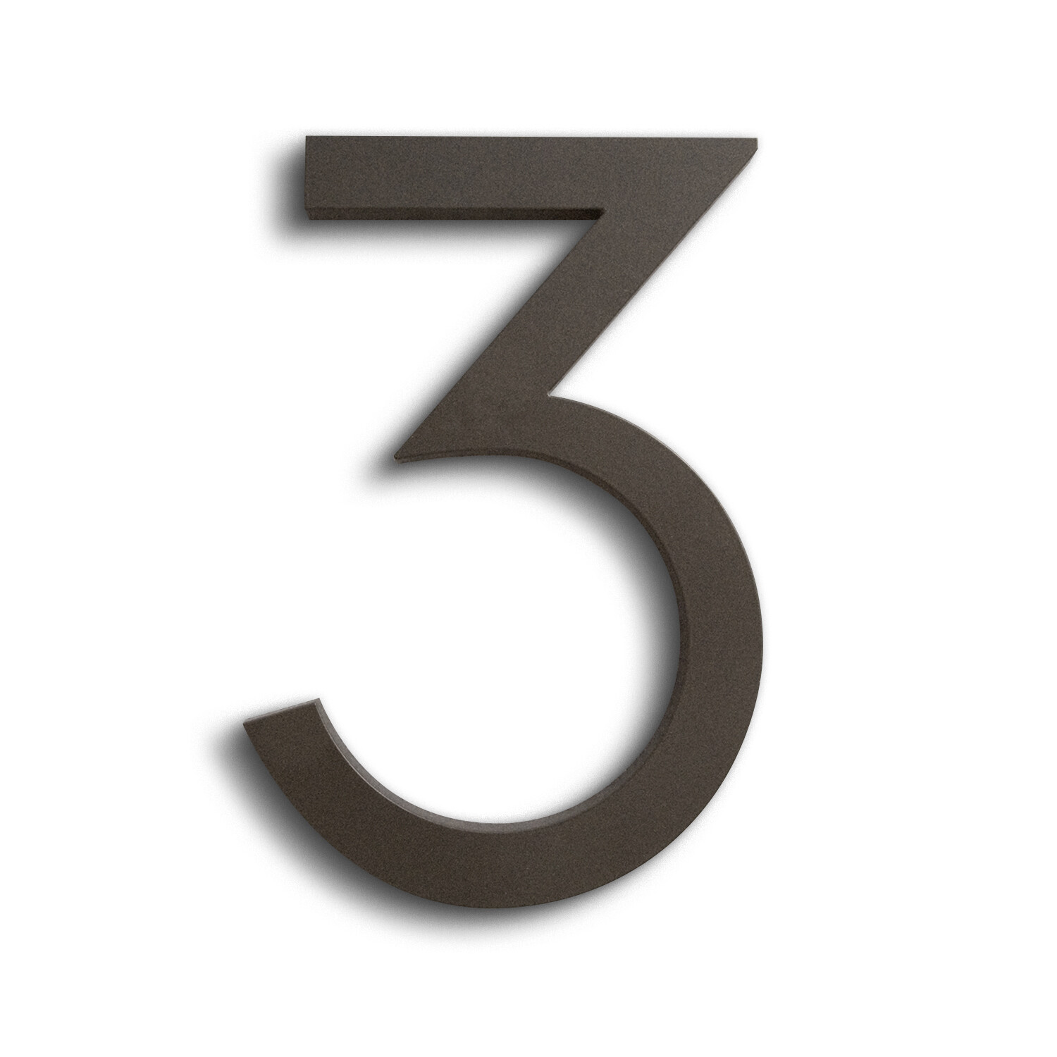 Modern House Number Bronze Color Aluminum Modern Font Number Three "3 ...