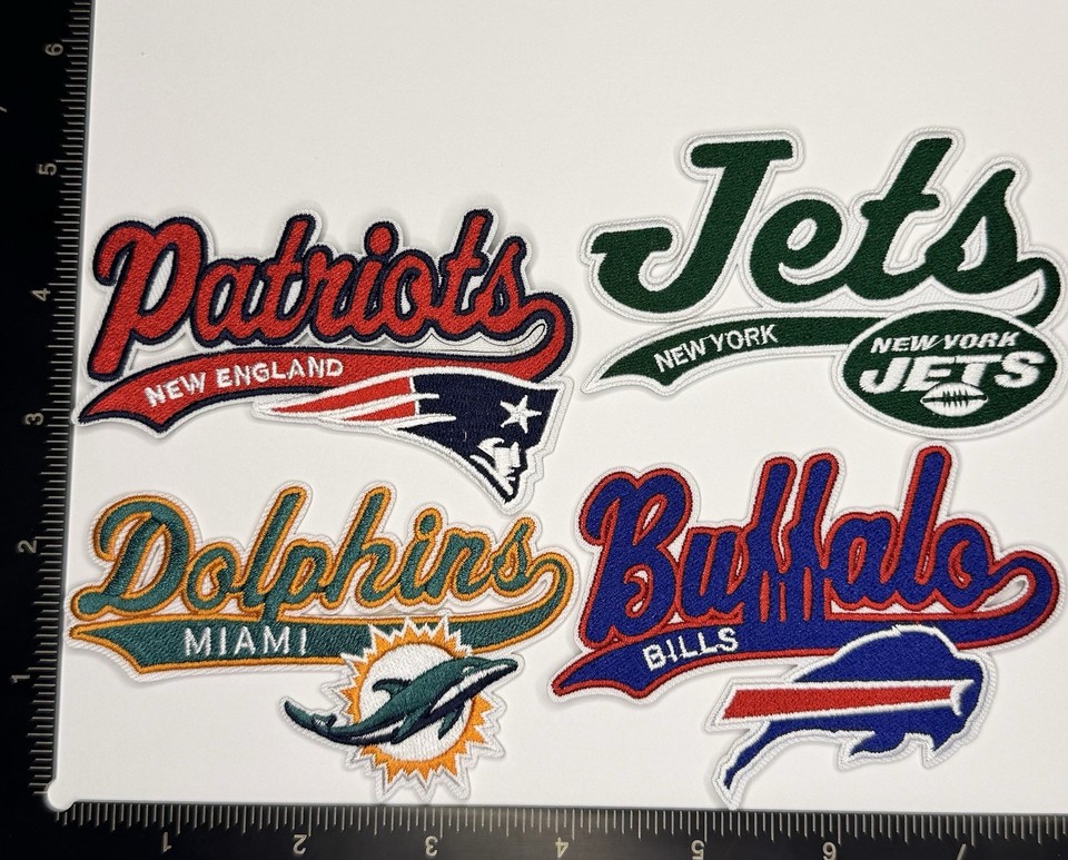 All NFL Team Logos Iron On Patches Wholesale NFL Script Patches Lot of ...