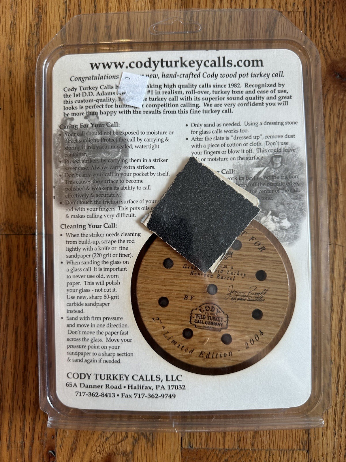 Cody Turkey Call - Handcrafted from Authentic Wild Turkey Bourbon ...