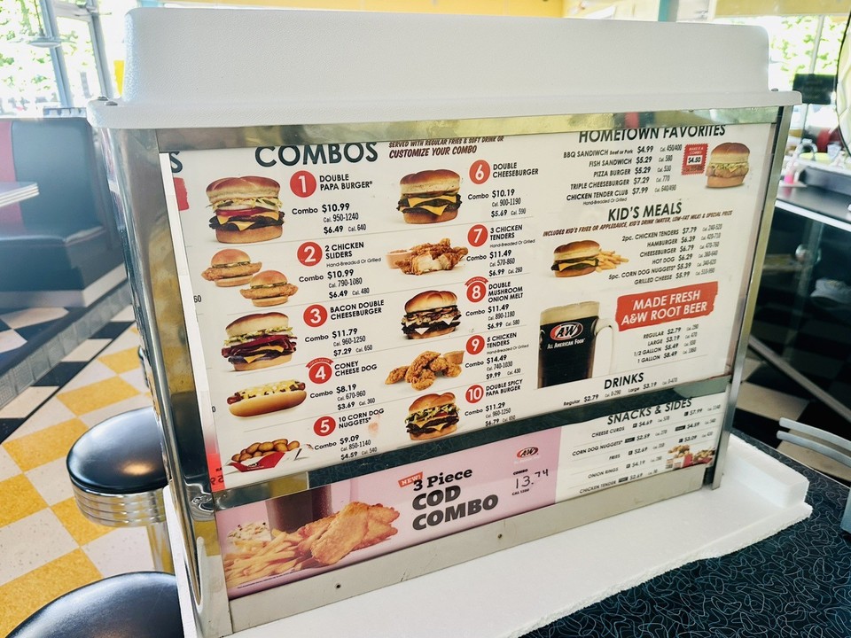 1960 AW Root Beer Soda Menu Drive Up Car Hop Menu Order-Matic Ordering ...