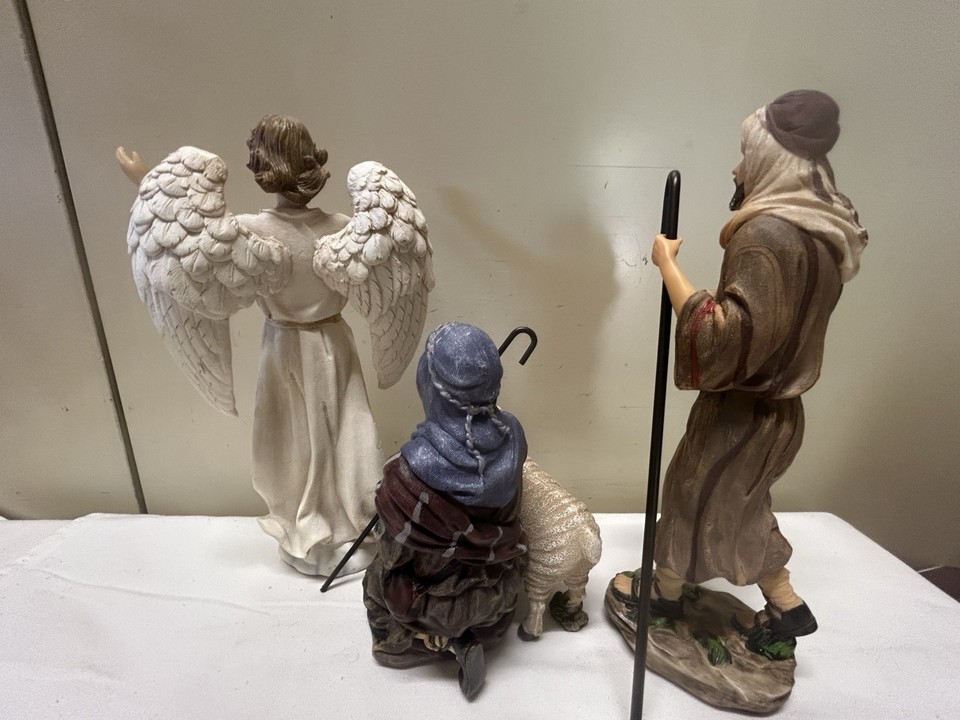 Shepherds & Angel Real Life Nativity Series 3 Pc Holiday Nativity ...