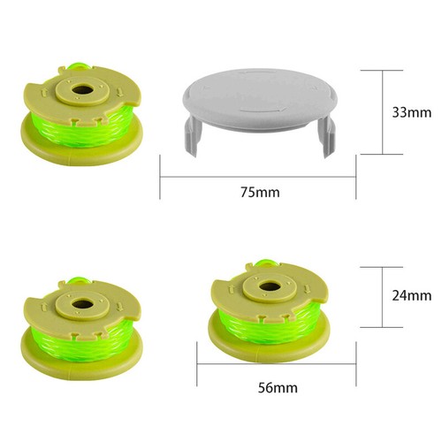 For RYOBI Replacement Trimmer Feed Line Spools 3 Spools 1 Cover ...