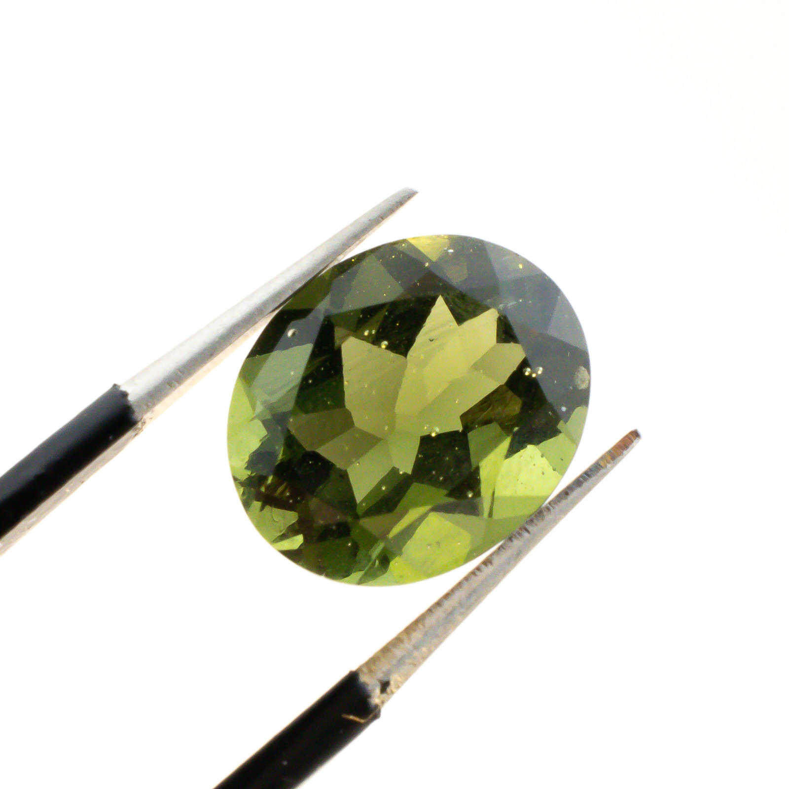 3.64ct MOLDAVITE tektite faceted loose gem OVAL cut 12x10MM #CM179 | eBay