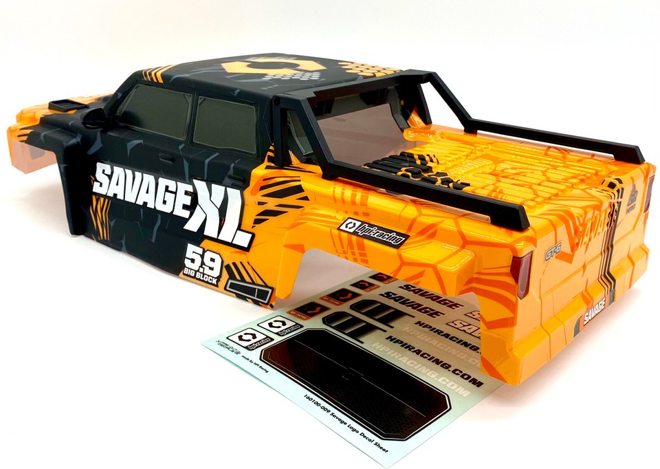 Savage XL 5.9 GTXL-6 - BODY Shell Grey/Orange (Kingcab Cover 160107 ...