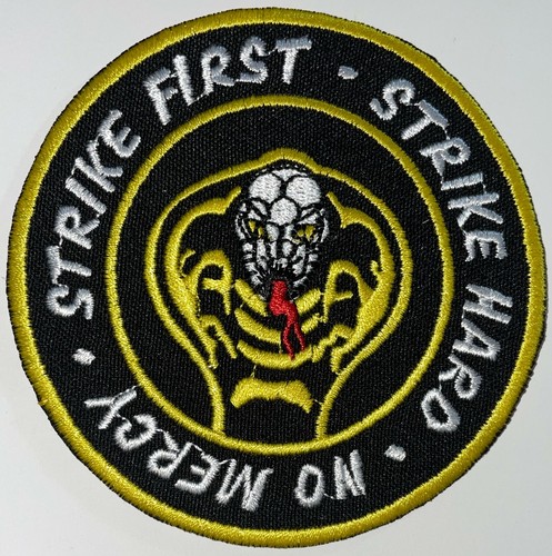 Cobra Kai No Mercy, Strike First, Strike Hard Patch Hook & Sew-On Repro ...