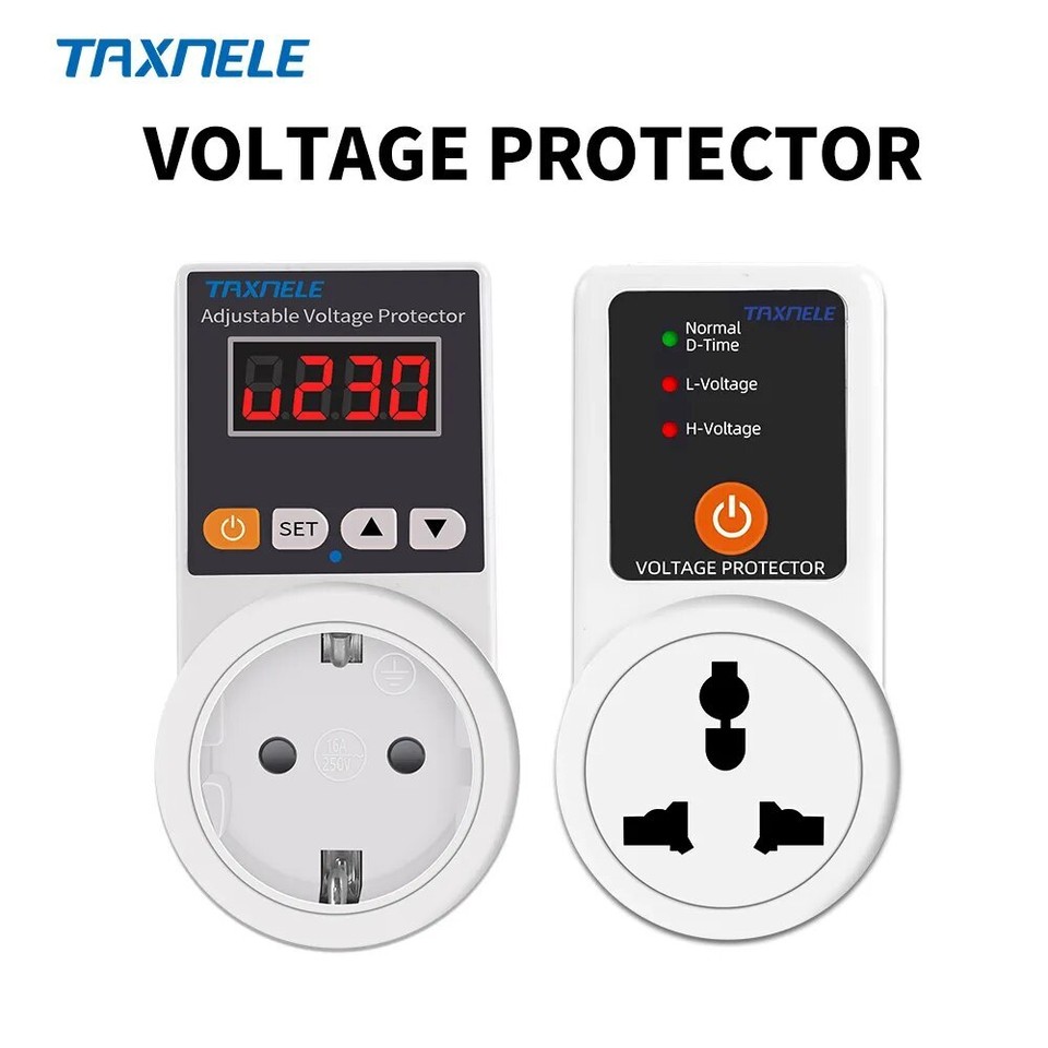 Automatic Voltage Protector Socket 220V 16A Adjustable Power Surge US ...